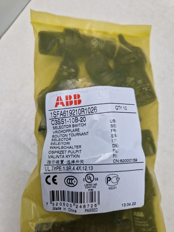 ABB 1SF619210R1026, C3SS1-10B-20 Selector Switch (Request price ...